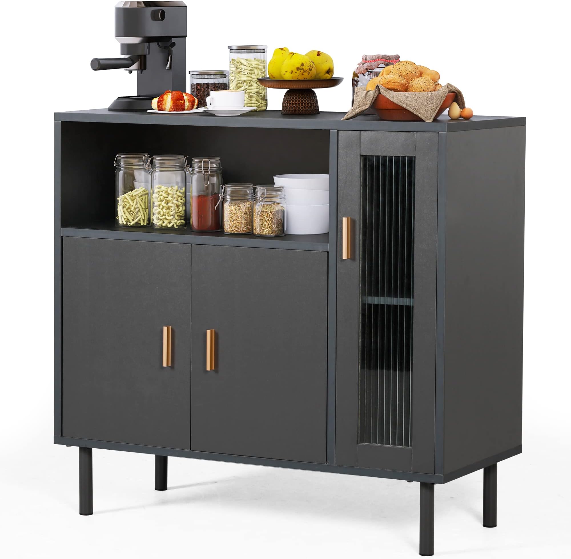Amazon.com: LAZZO Storage Cabinet Credenza Sideboard Buffet Cabinet ...