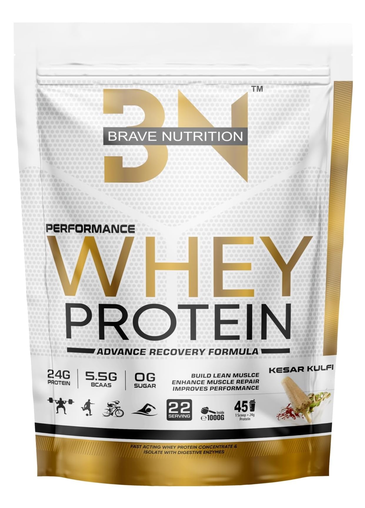 Brave Nutrition Performance Whey Protein Isolate Blend - 24g Protein, 5 ...