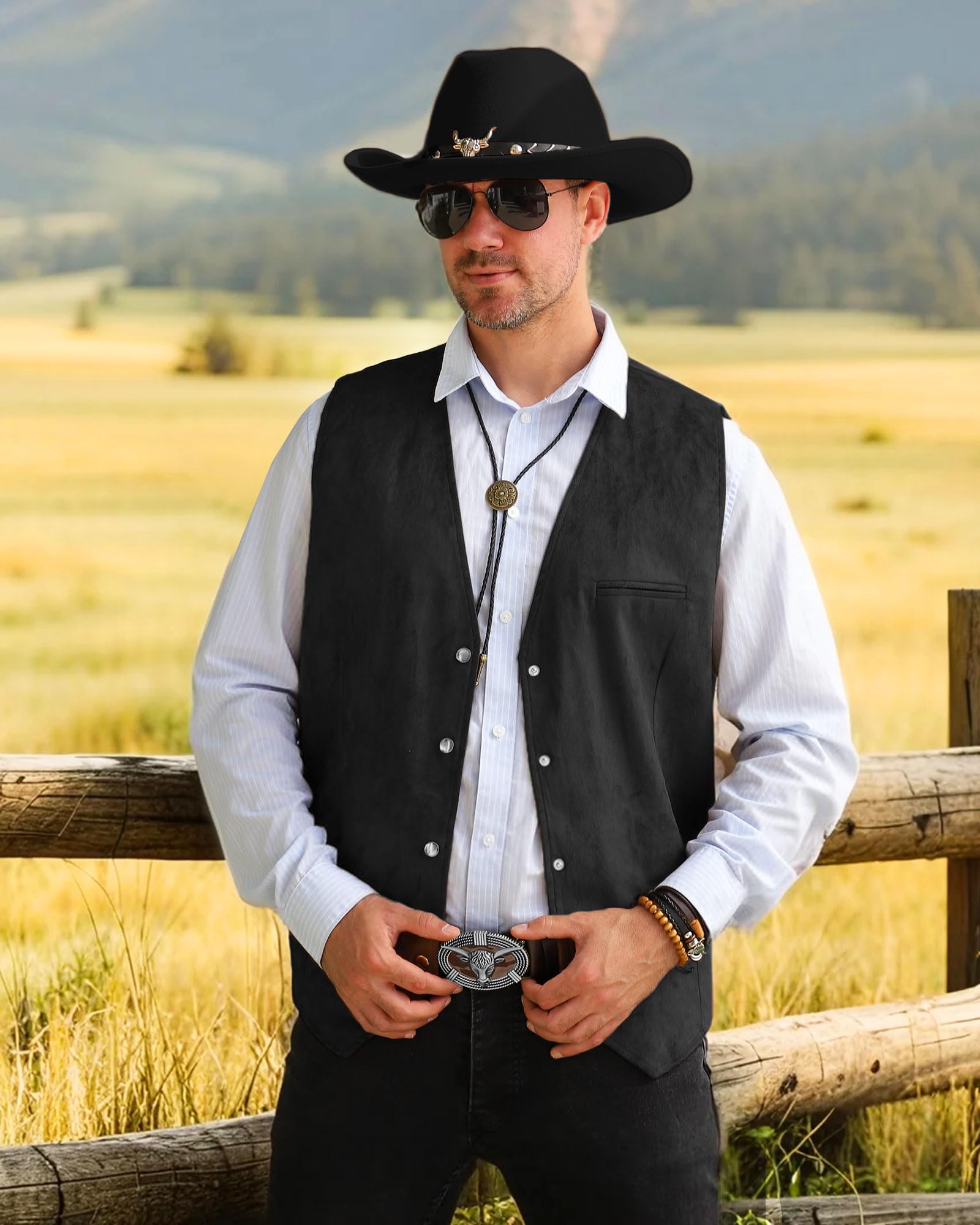 Snapklik.com : PARTTELY Cowboy Outfit For Men, Western Cowboy Costume ...