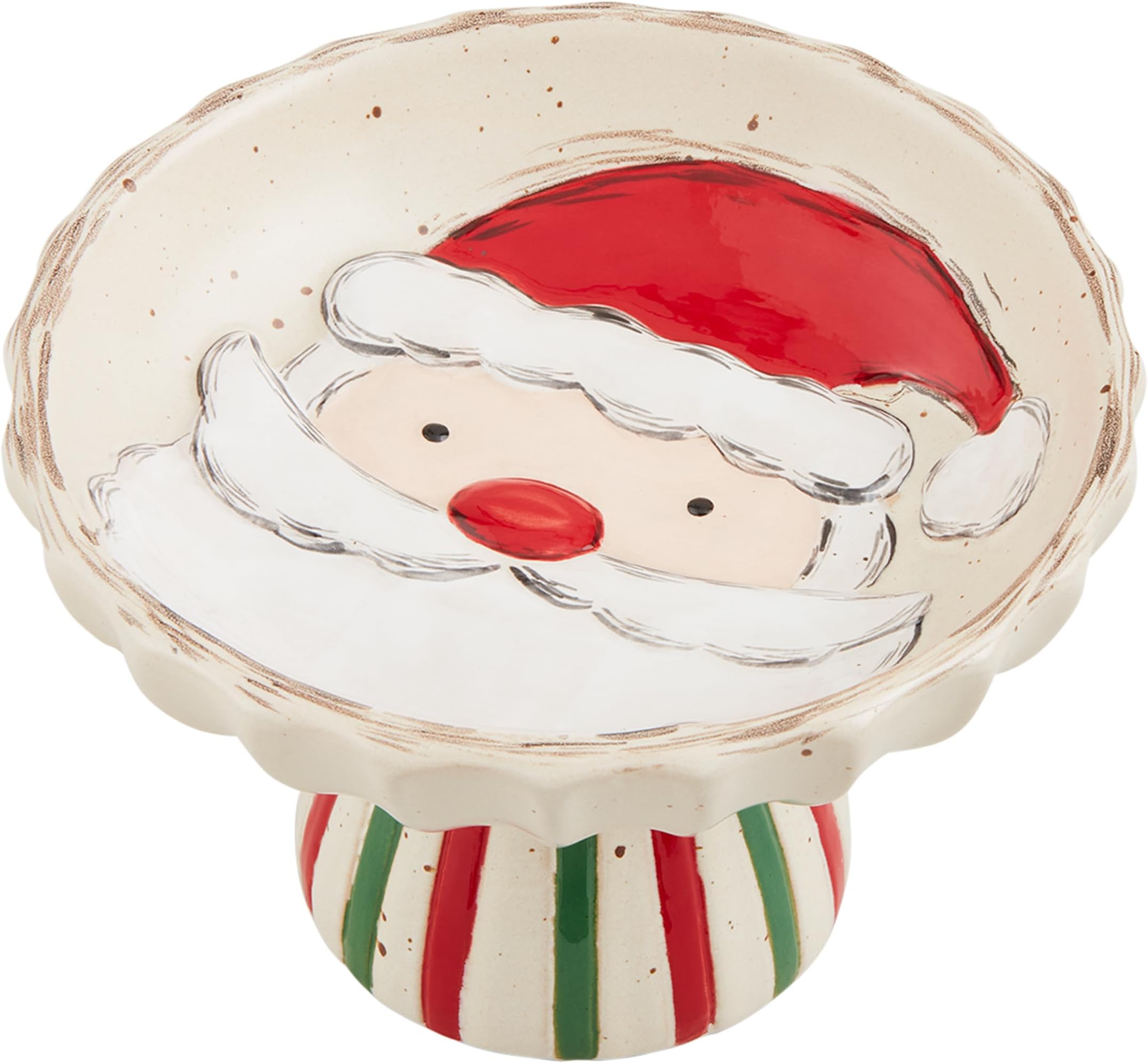 Amazon.com: Mud Pie Santa Farm Pedestal Candy Dish Serving & Salad ...