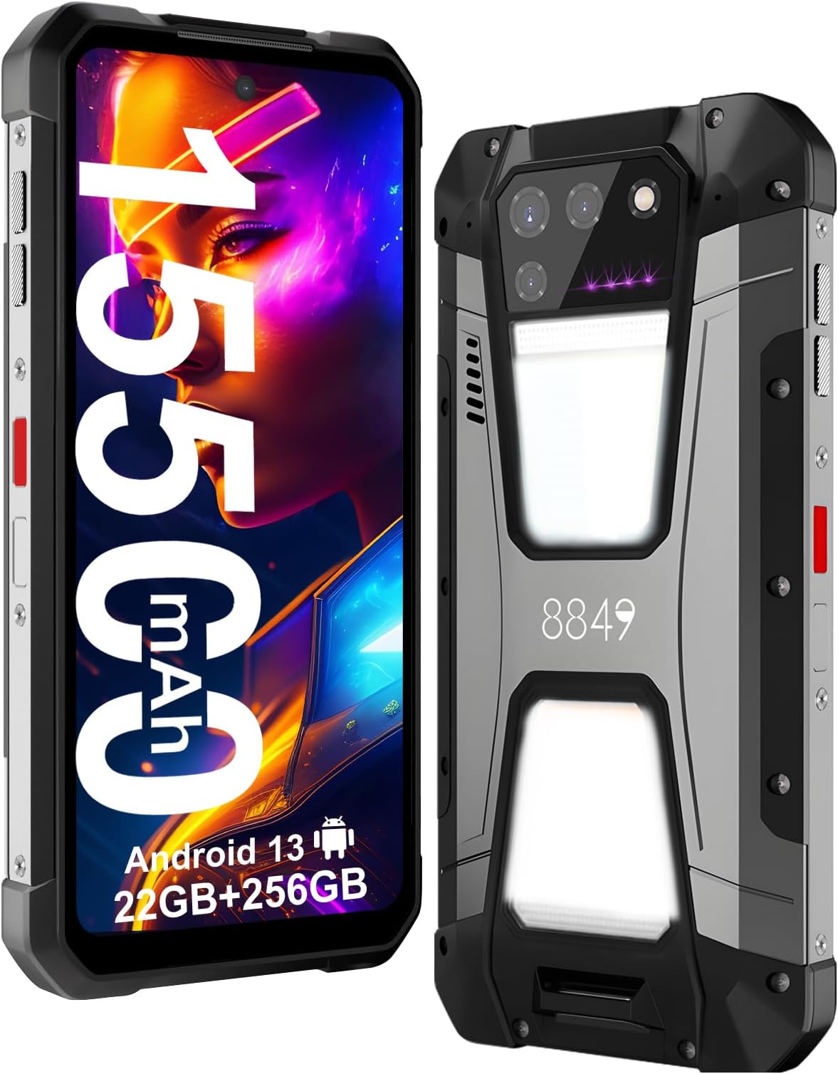 8849 Tank 2 Rugged Smartphone, 15500mAh Android 13 Rugged Cell Phone ...