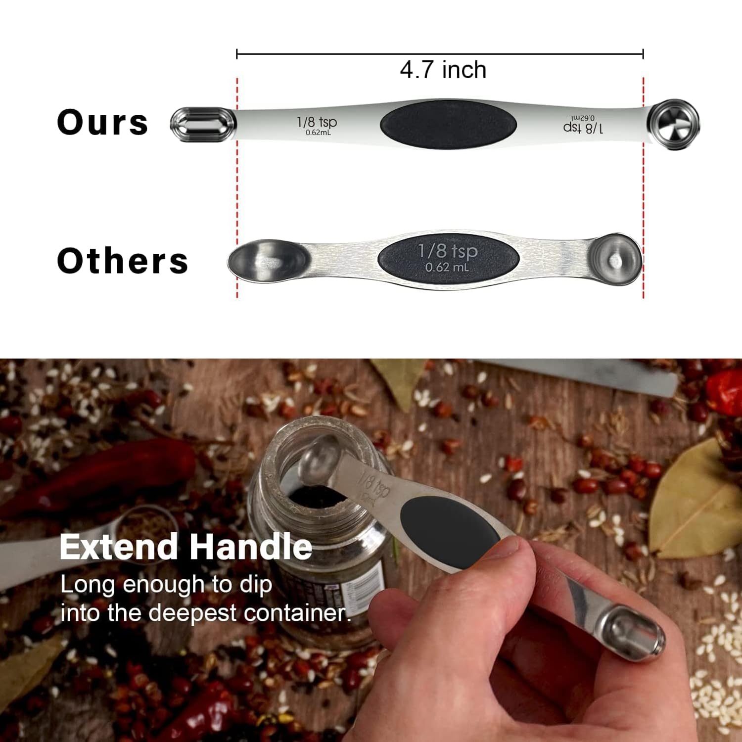 Snapklik.com : Stainless Steel Magnetic Measuring Spoons Set, Upgraded ...