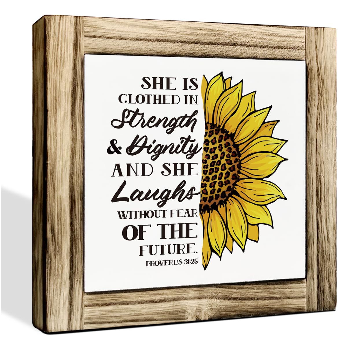 Amazon.com: She Is Clothed In Strength And Dignity Sign, Christian ...