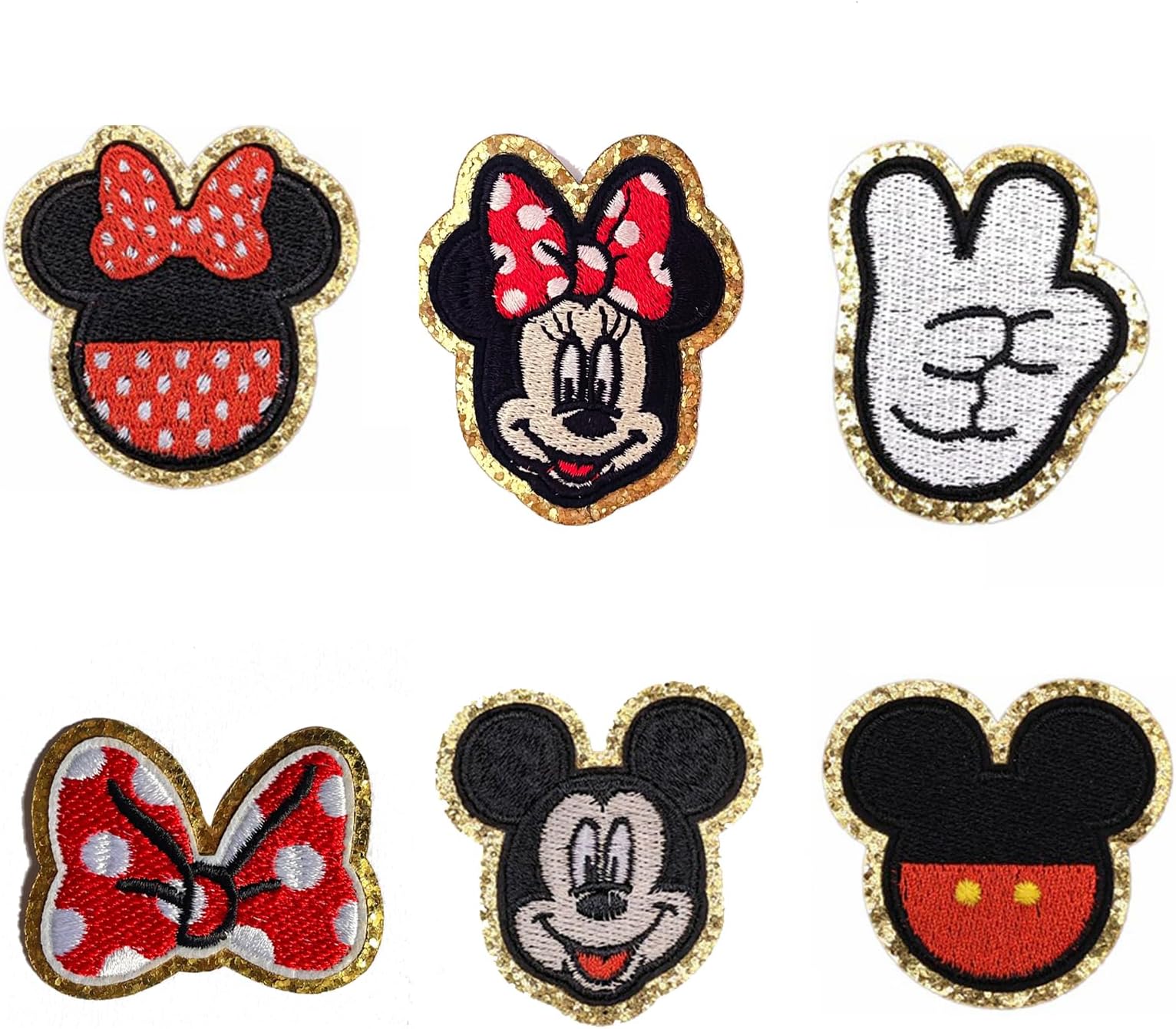 Amazon.com: 6 PCS Cute Cartoon Mickey Iron On Patches for Clothing ...
