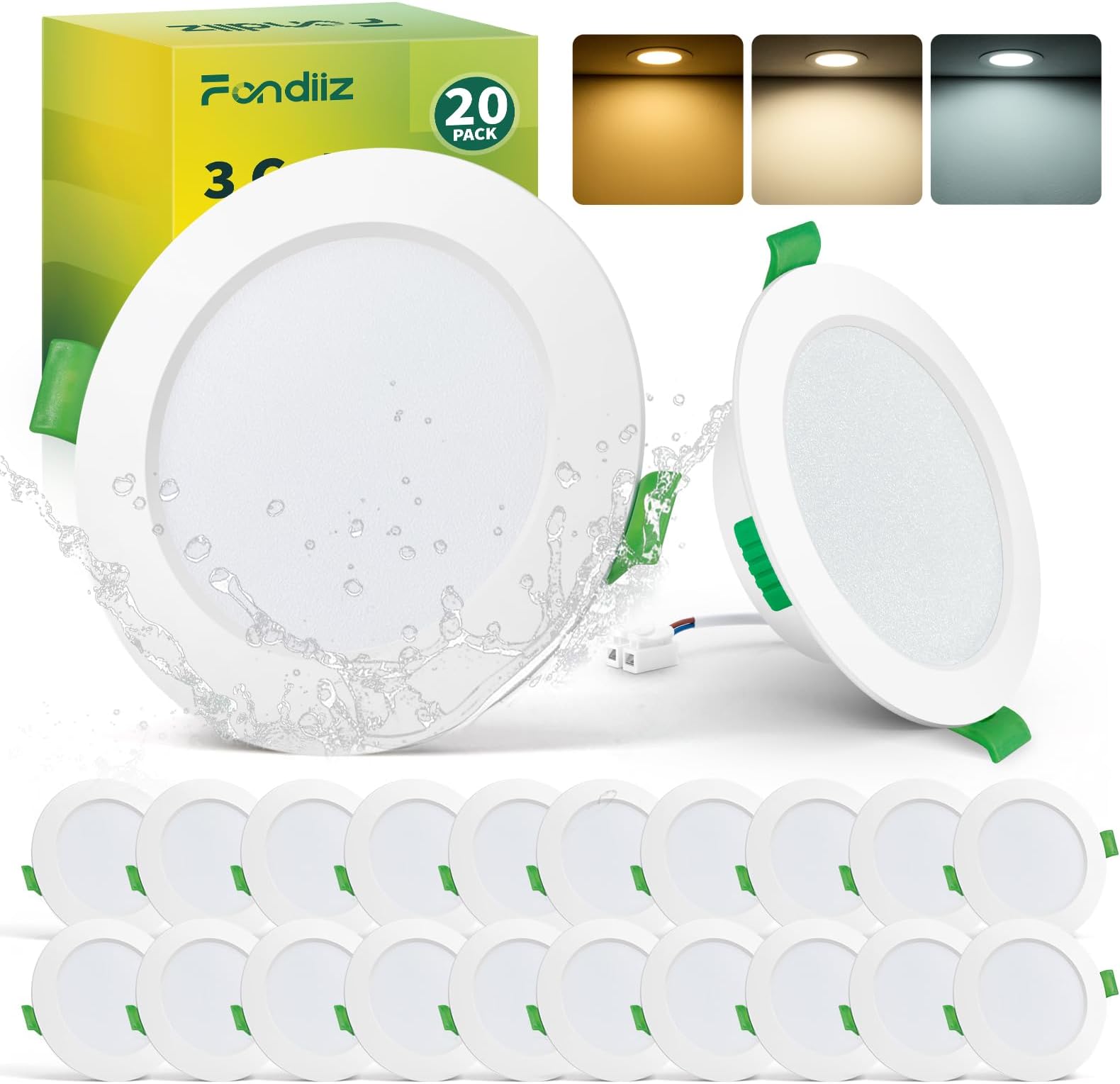 Tailcas LED Einbaustrahler 230V, 5W Flach LED Spot IP44 12er Set, 68 ...