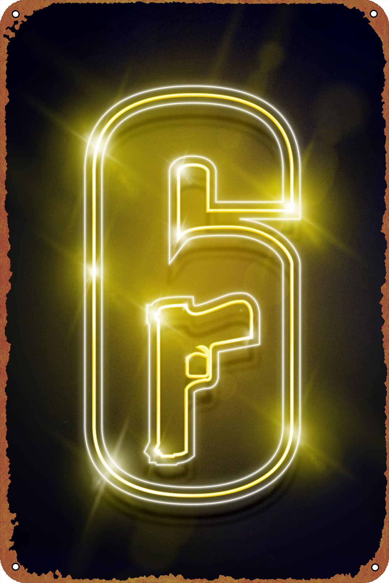 Amazon.com : Neon 6 Siege Game Poster Tin Sign Cafe bar Home Wall Art ...