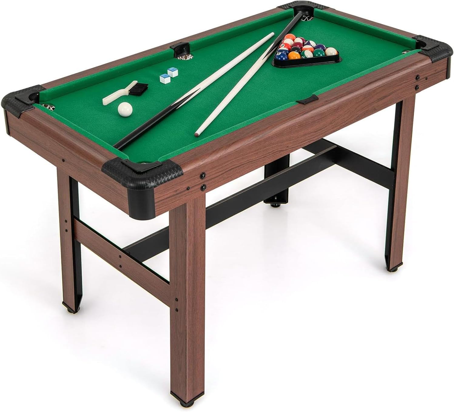 FCOUMY 4FT Pool Table, Wooden Billiard Table with 16 Balls, 2 Cues, 2 ...