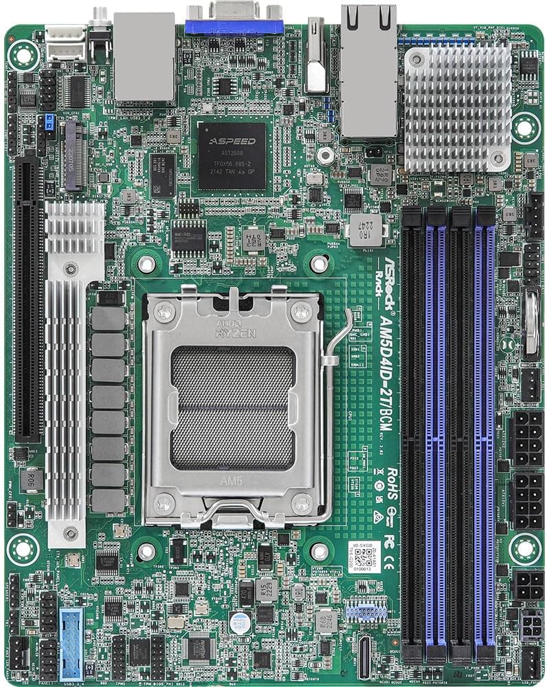 Amazon.com: ASRock Rack Server Motherboard B650D4U3-2L2Q/BCM Micro-ATX ...