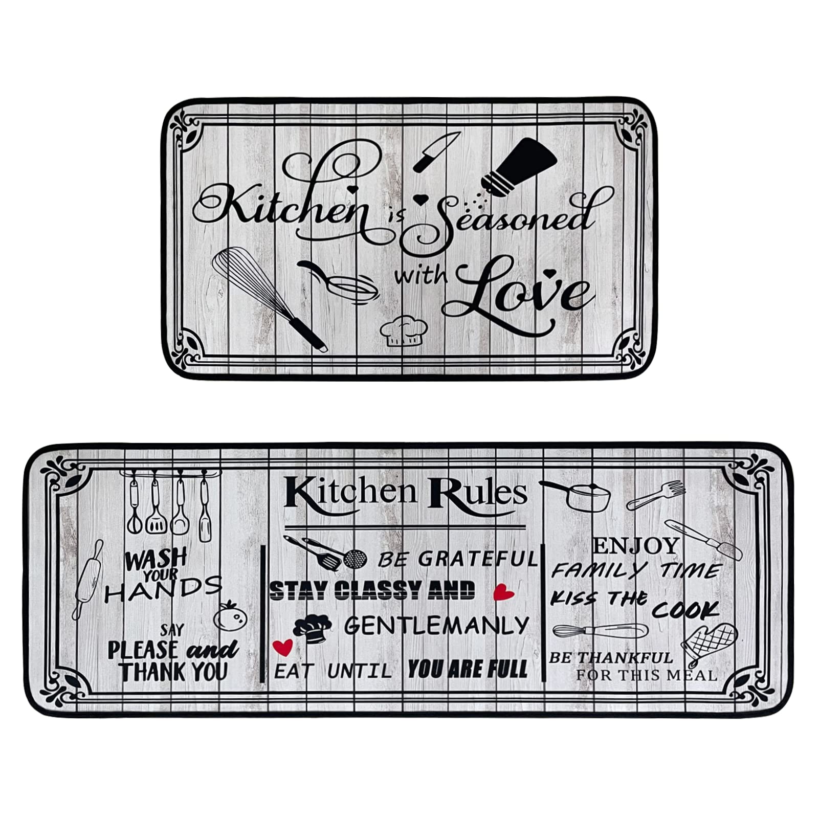 Amazon.com: Voanos Kitchen Rugs,Non Skid Washable Microfiber mats for ...