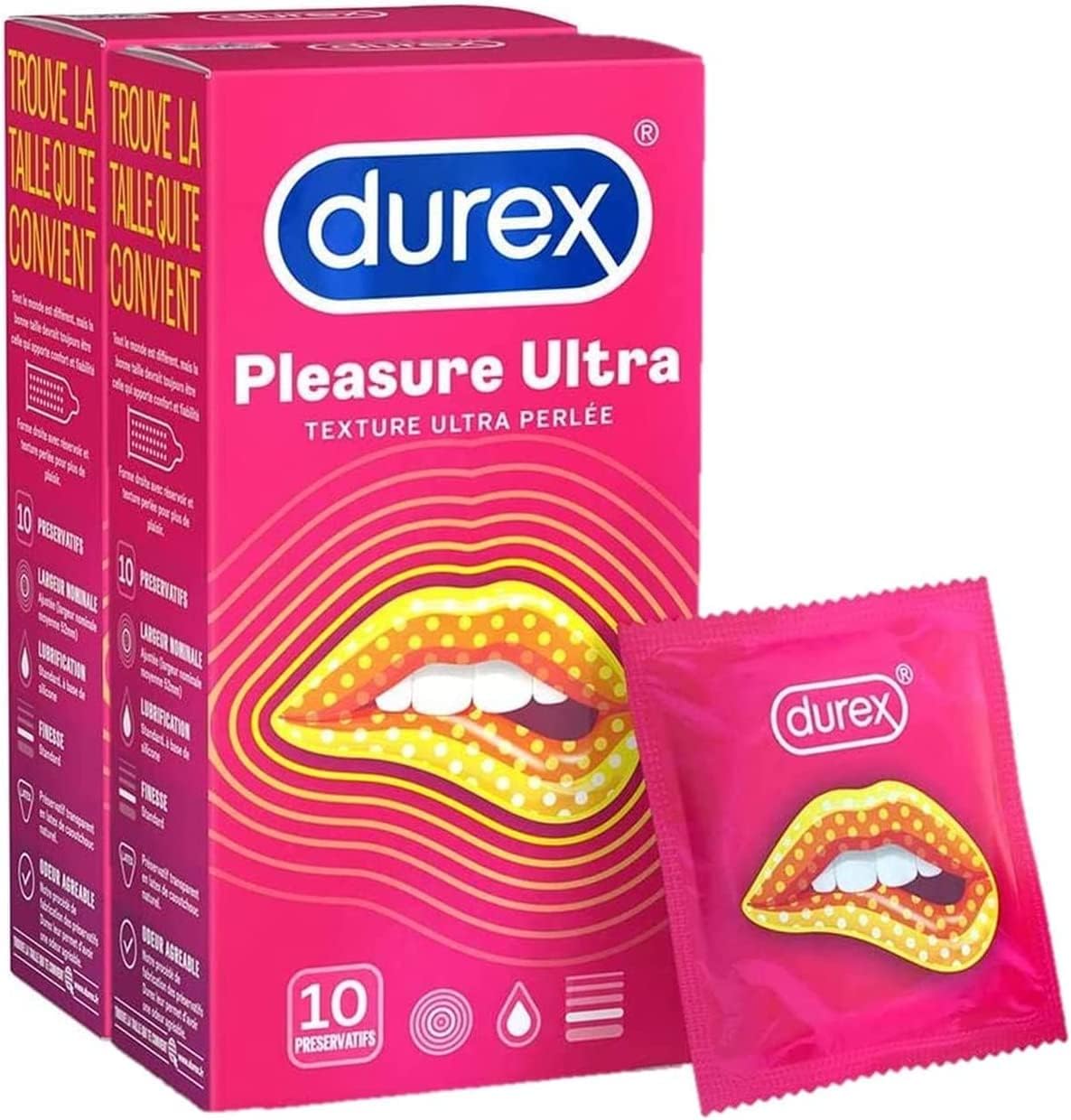 Durex - Pack of 2 boxes of Pleasure Ultra Condoms - 2x10 pieces ...