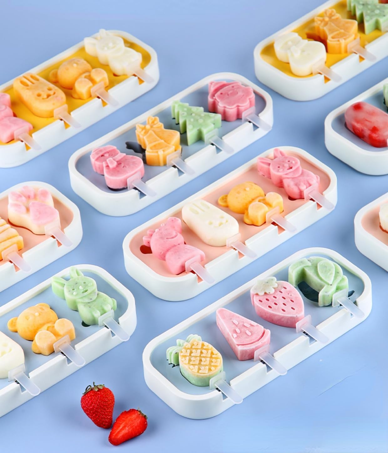 Amazon.com: Cute Popsicle Molds with Lid, 3 Pack Set, Stackable ...