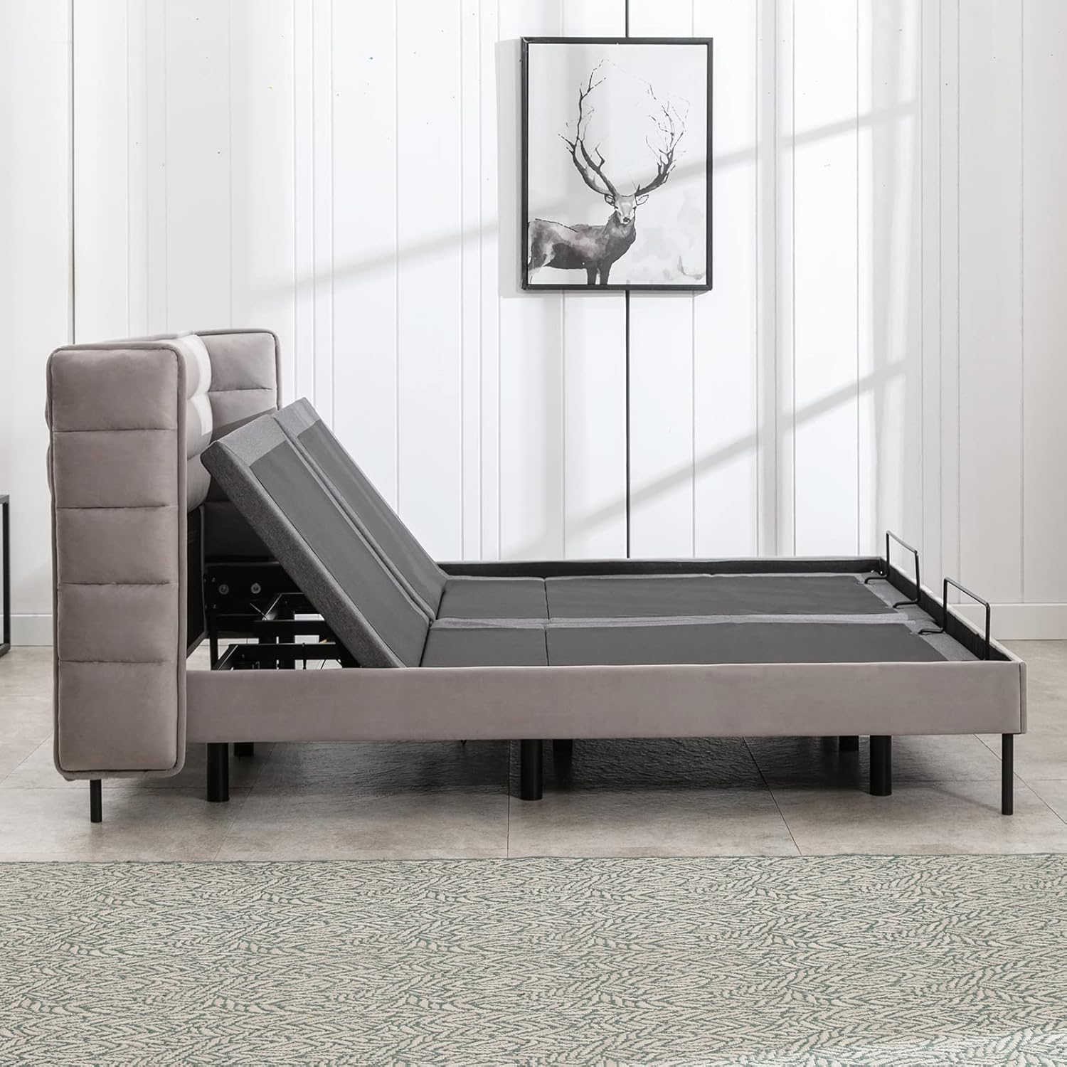 Amazon.com: BALUS Electric Adjustable Upholstered Bed Frame, Head and ...