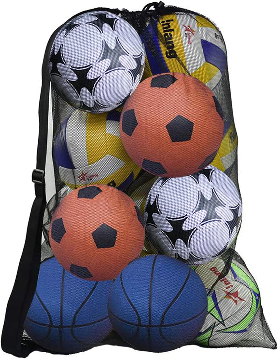 AvoDovA Extra Large Mesh Ball Bag, Mesh Equipment Bag with Drawsting ...