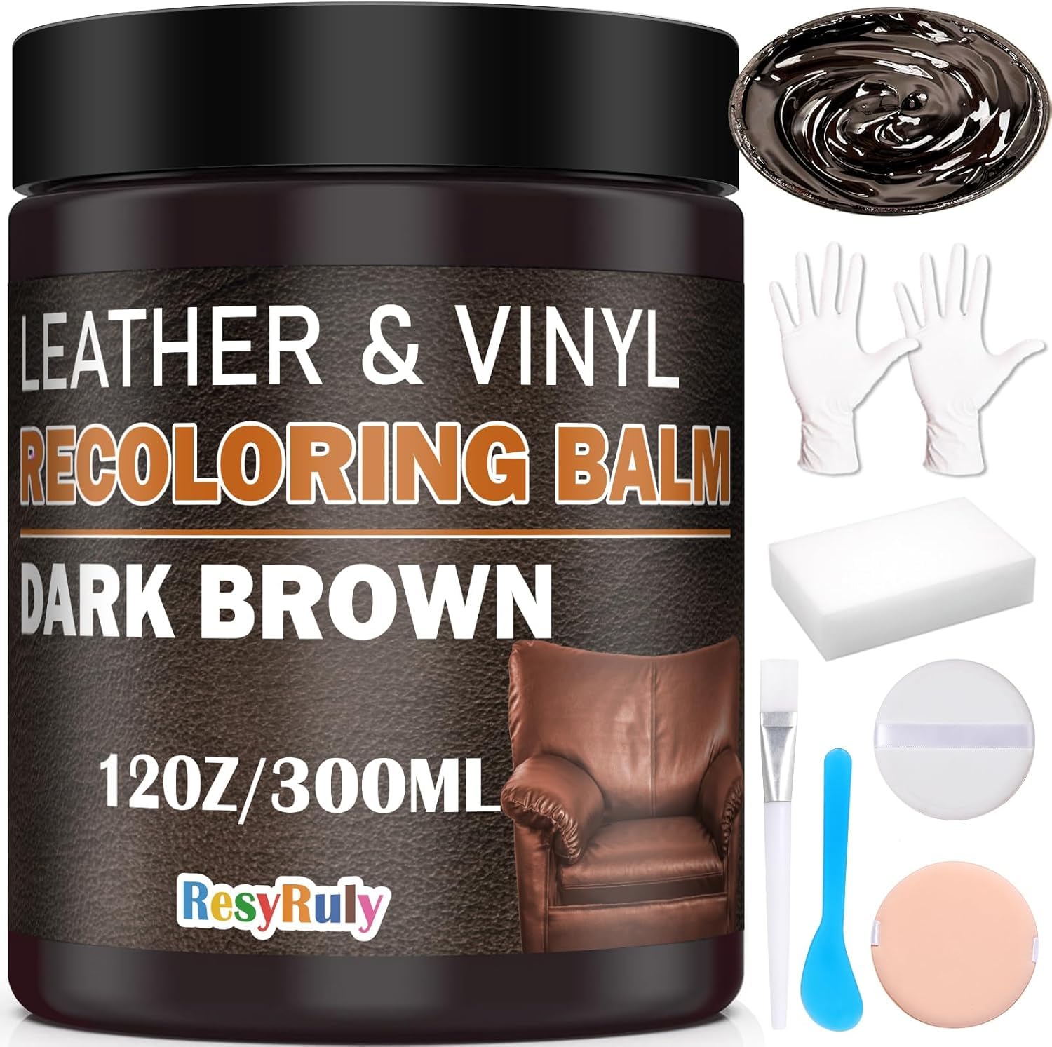 Amazon.com: Leather Recoloring Balm Dark Brown Leather Dye Vinyl Paint ...