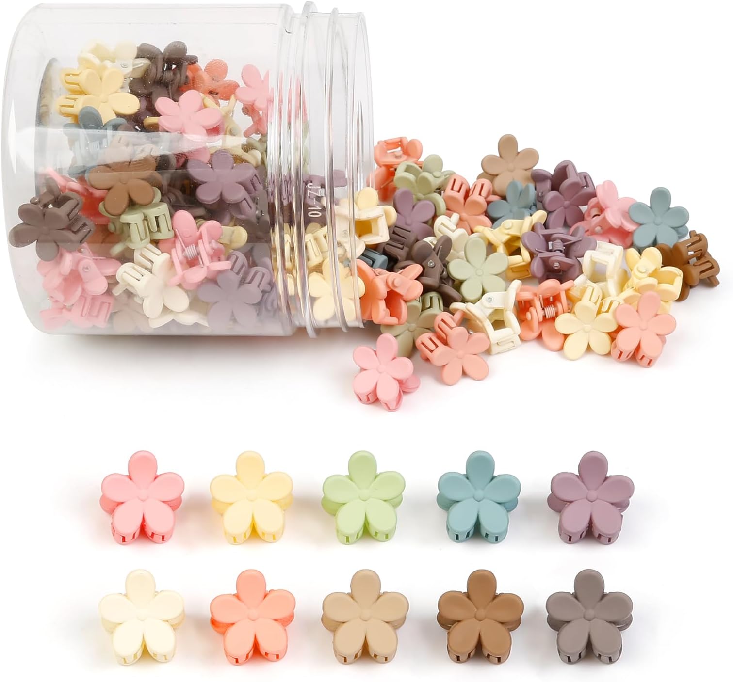 Amazon.com : 100Pcs Colorful Mini Flower Hair Clips, TEBIEKOY Baby Hair ...