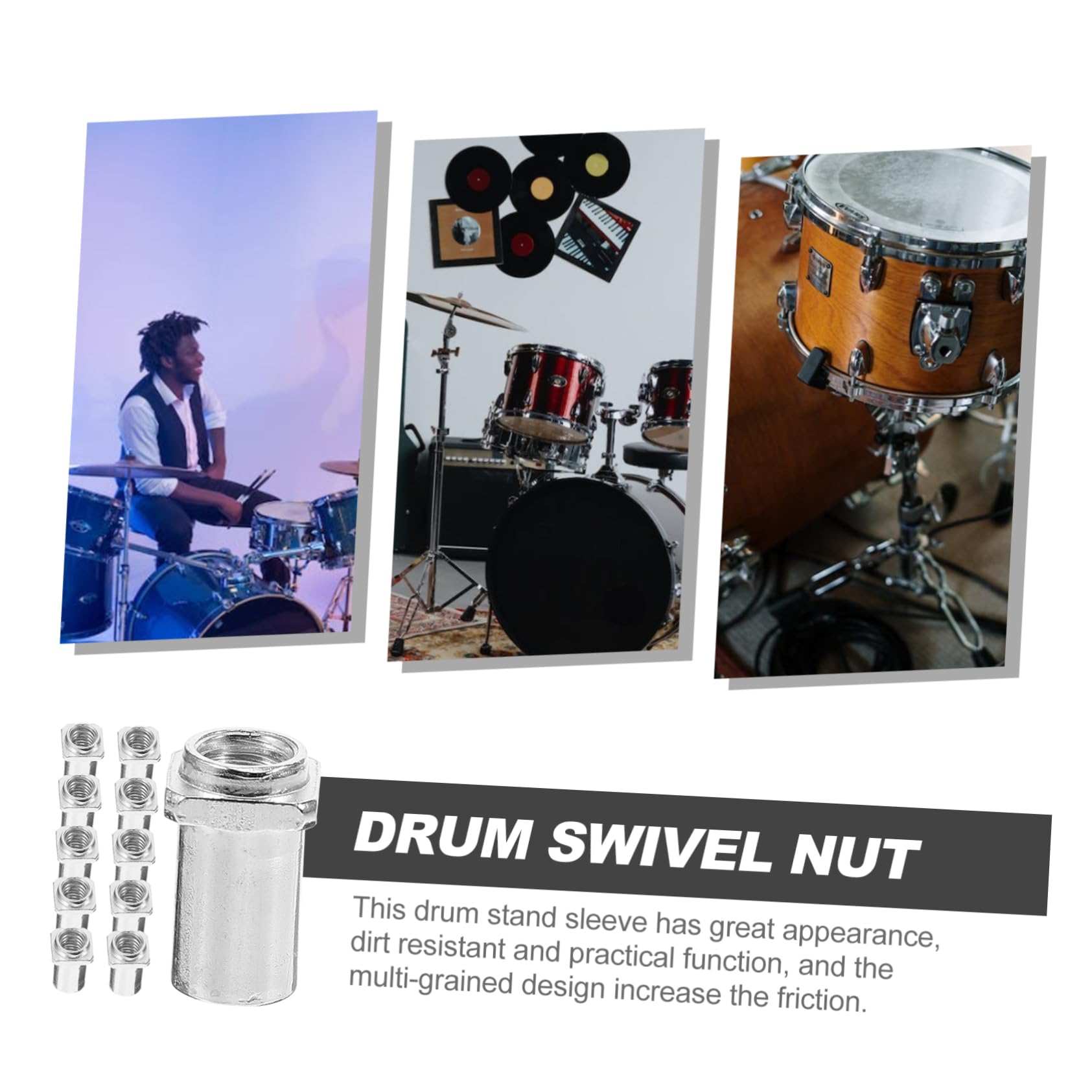 Snapklik.com : 20pcs Drum Repair Tools Floor Drum Part Floor Drum Nuts ...