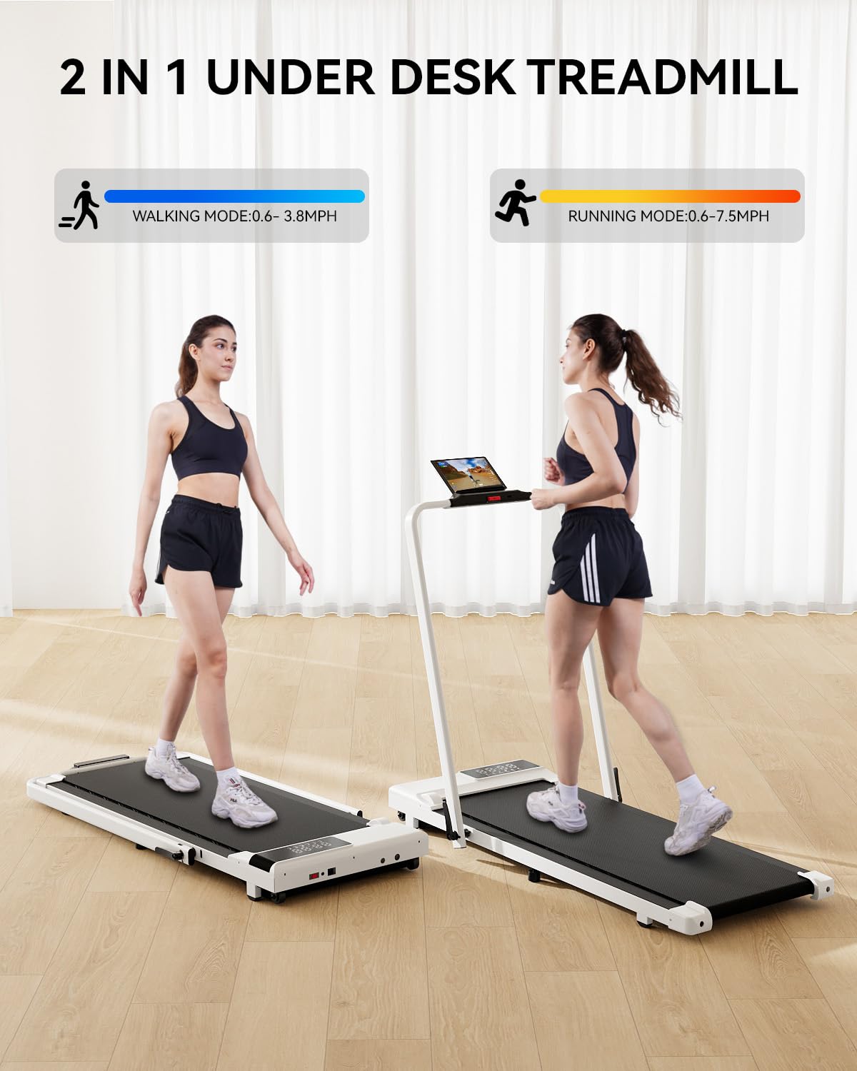 Snapklik.com : 3 In 1 Walking Pad Treadmills-Folding Treadmill 300lbs ...