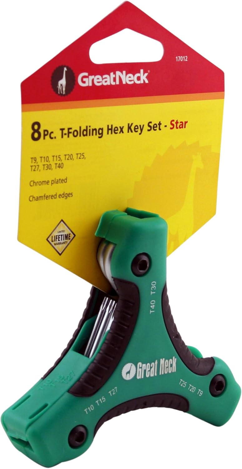 GreatNeck 17012 Star T-Fold Hex Key Set, 9-Piece - Amazon.com