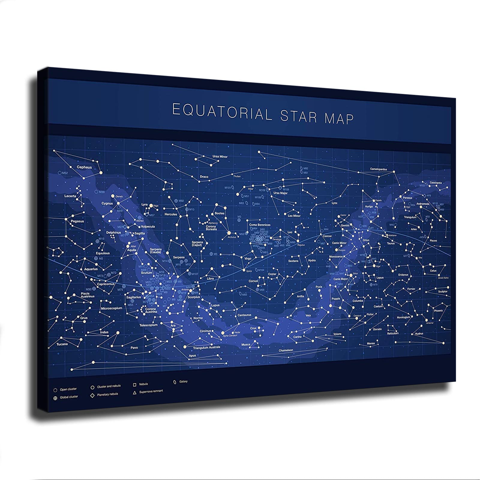 Amazon.com: Highly Detailed Equatorial Star Map Poster - Constellations ...