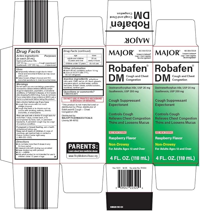Amazon.com: Major Robafen DM Cough & Chest Congestion Cough Suppressant ...
