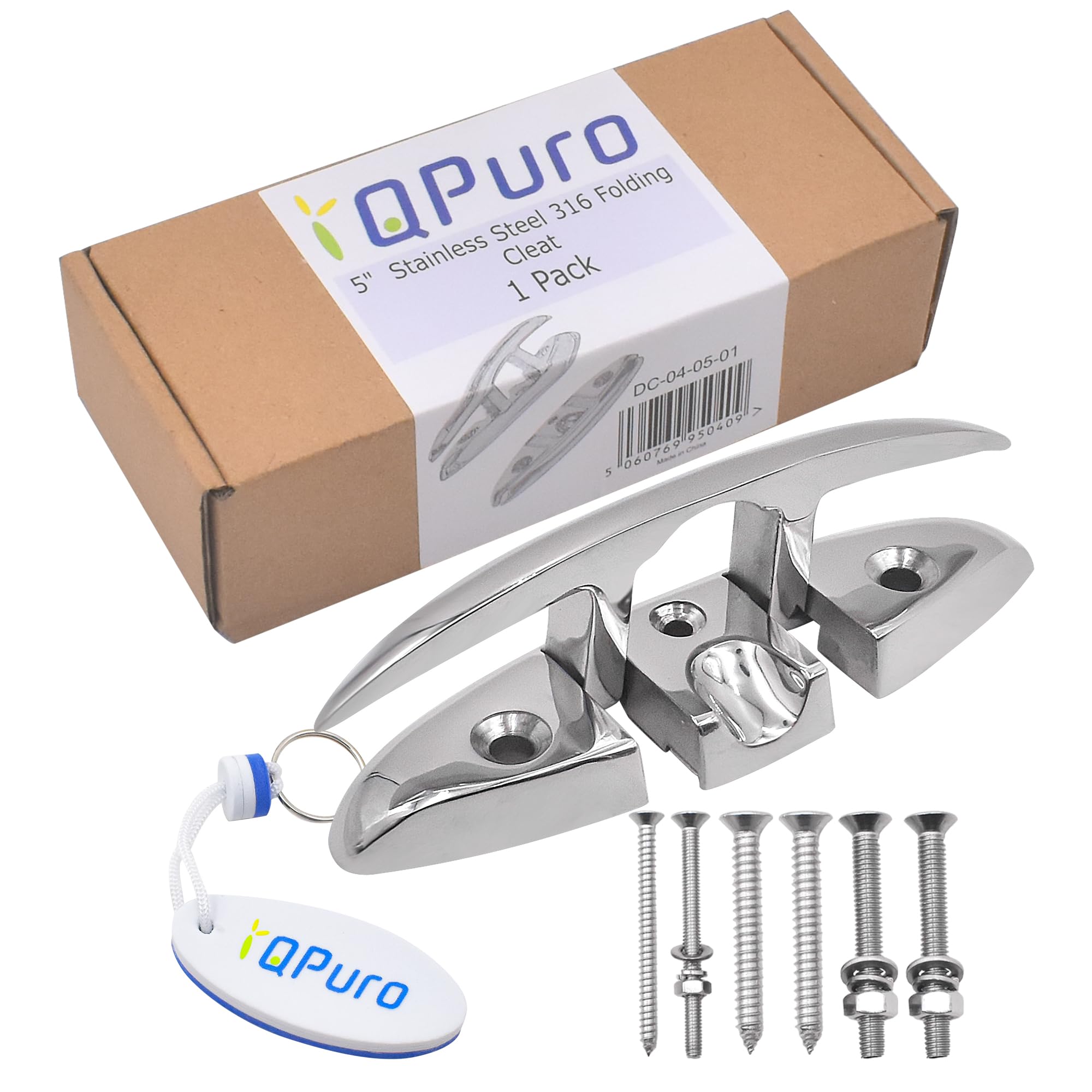 Snapklik.com : QPURO Premium Stainless Steel Folding Boat Cleats 5 Inch ...