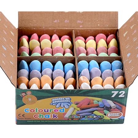 Kids B Crafty Toddlers Chalk 72pcs Coloured Chalks For Children, Small ...