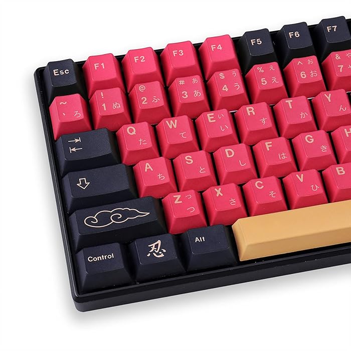 Buy Red Samurai Keycaps 129 Keys PBT Cherry Profile Keycaps Dye ...