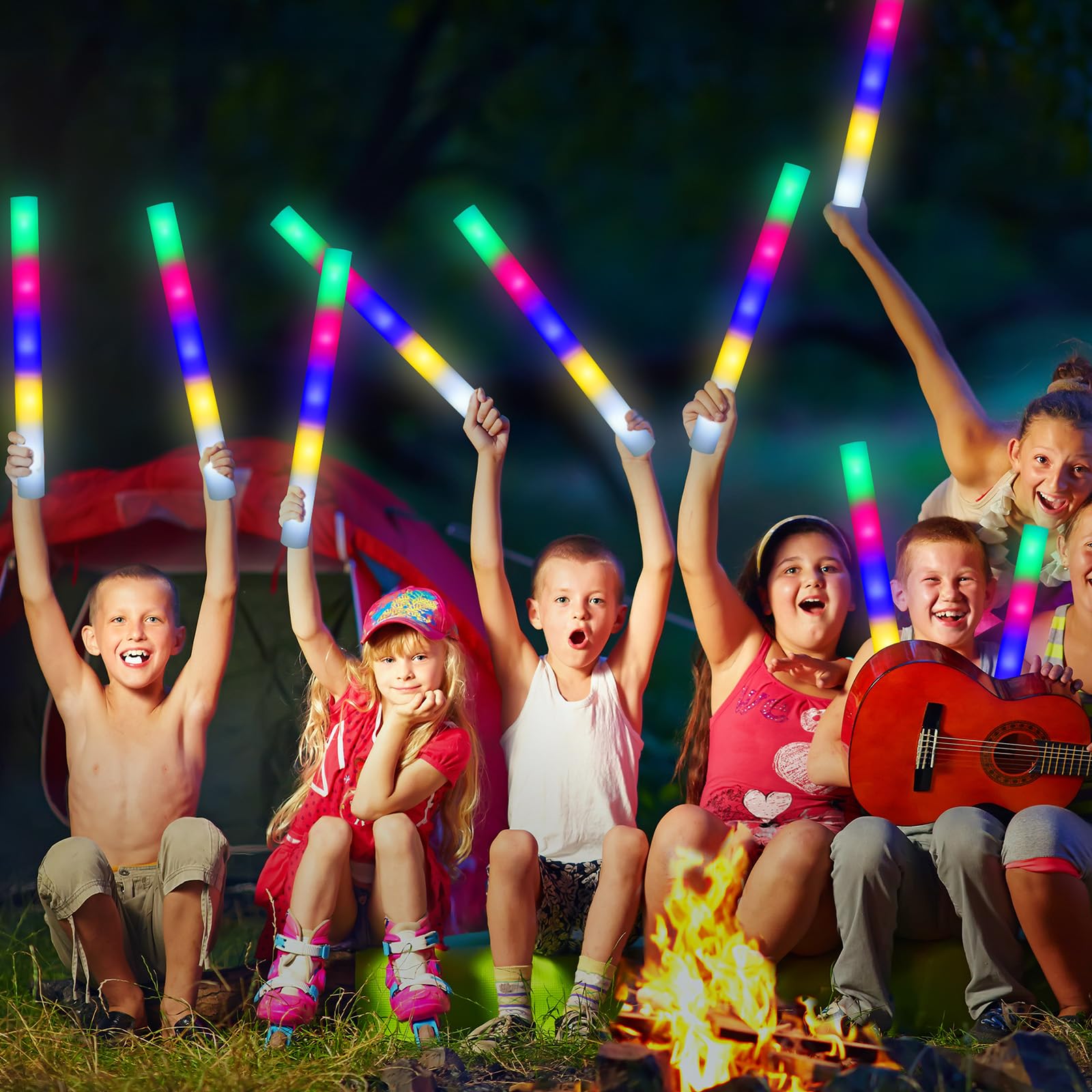 SHQDD Bulk Glow Sticks, 30 PCS Giant 16 Inch LED Foam Sticks, with 5 ...