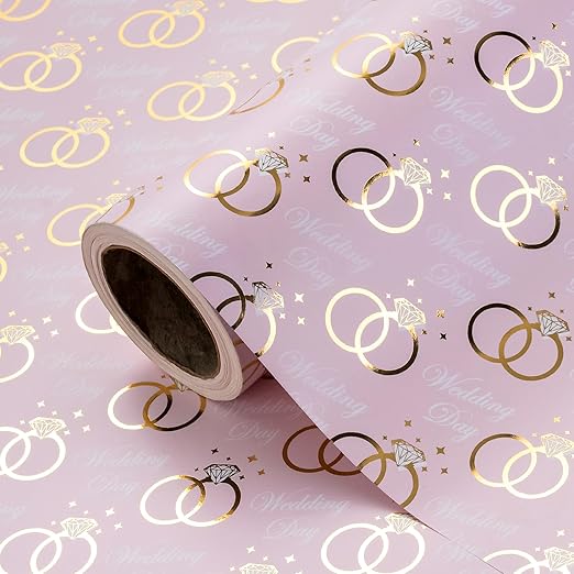 Amazon.com: WRAPAHOLIC Wedding Wrapping Paper Roll - Mini Roll - 17 ...