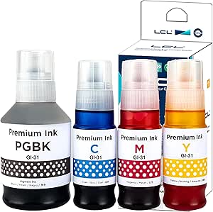 Amazon.co.jp: LCL Canon用 キャノン用 GI-31 GI-31PGBK GI-31BK GI-31C GI-31M GI-31Y (4色セット ブラック シアン マゼンタ ...