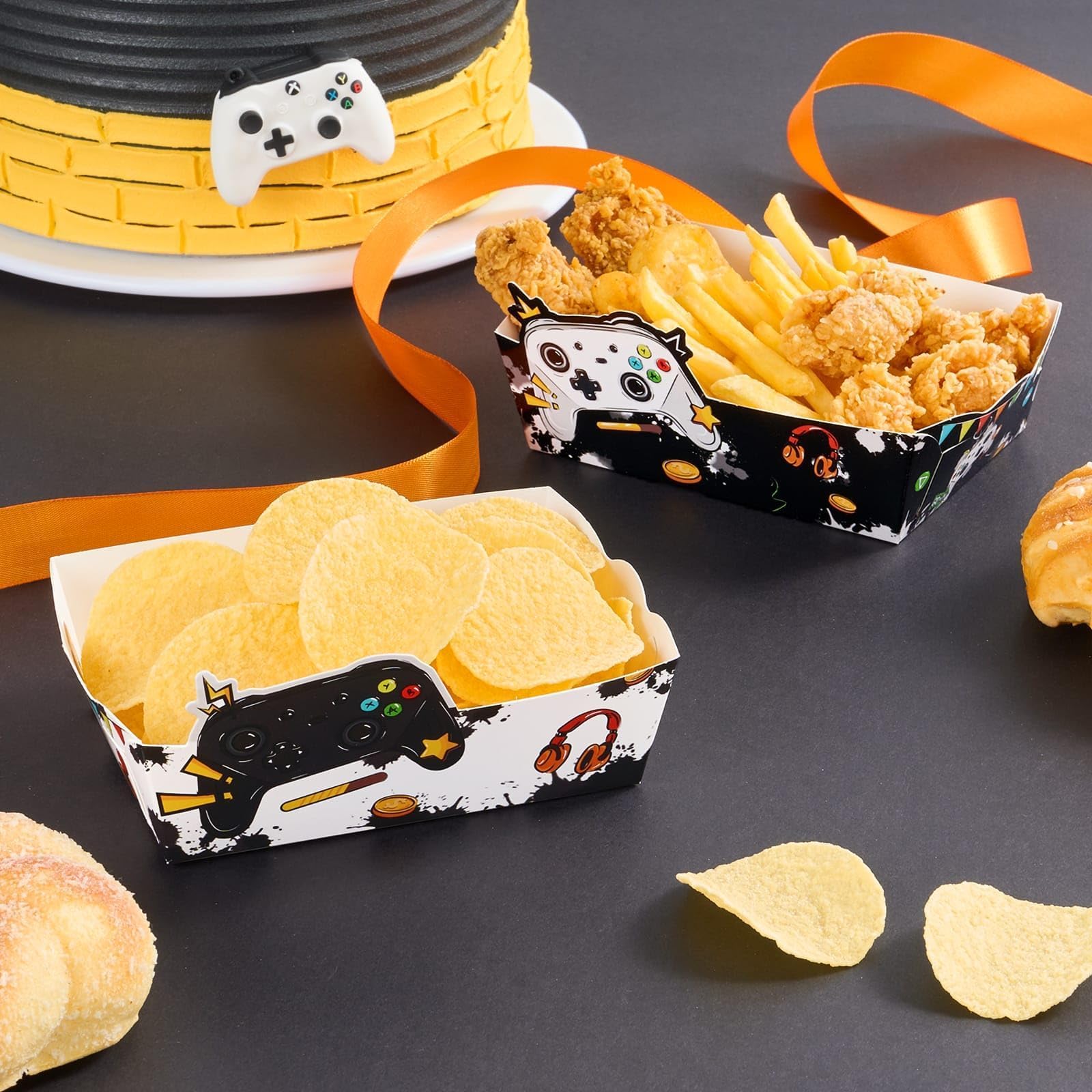 Snapklik.com : 24 PCS Game Food Trays - Video Game Birthday Decorations ...
