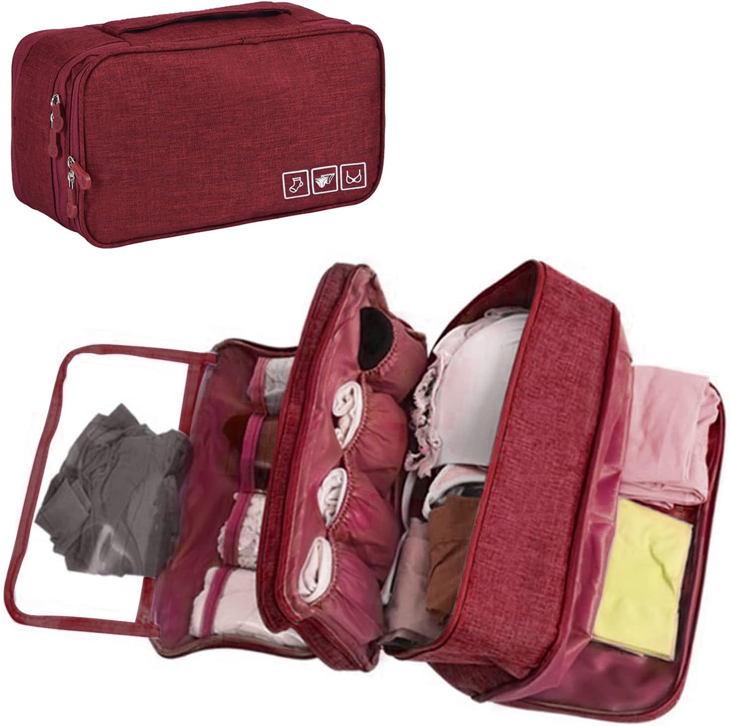 Amazon.com: iN. Large Packing Organizer Bra Underwear Storage Bag ...