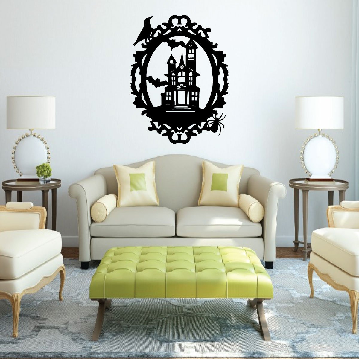 Amazon.com: Haunted House Wall Decal - Halloween Themed Vinyl Sticker ...