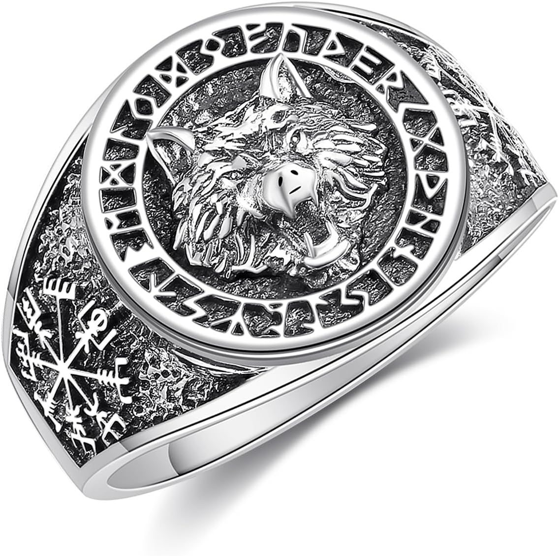 URONE Wolf Rings for Men Sterling Silver Fashion Norse Viking Jewelry ...