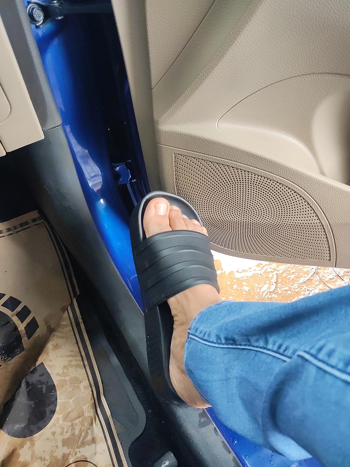 Buy Adidas mens ICONIC RUNNER SLIDE ROYBLU/ROYBLU/SOLRED Slipper - 4 UK ...