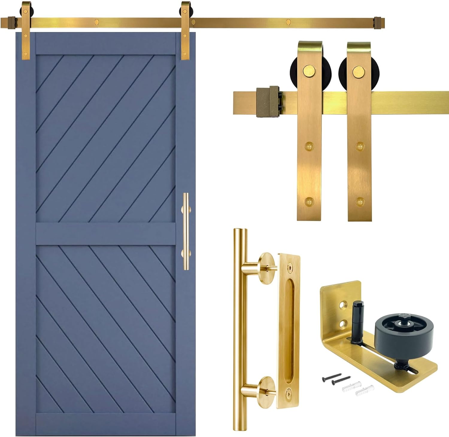 Amazon.com: Rio Salto Gold Barn Door Hardware Kit Sliding Door Hardware ...