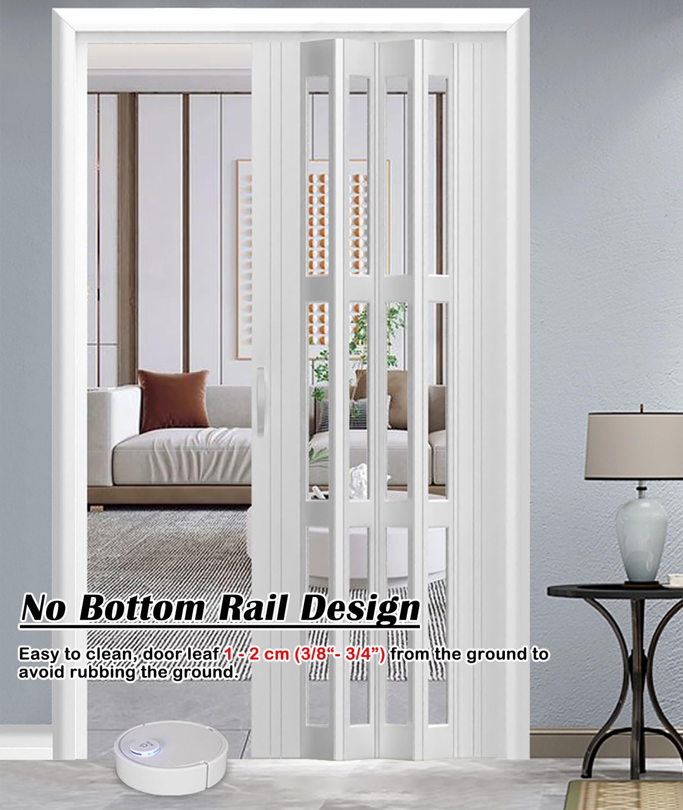 Plastic Folding Doors White PVC Folding Magnetic Accordion Door