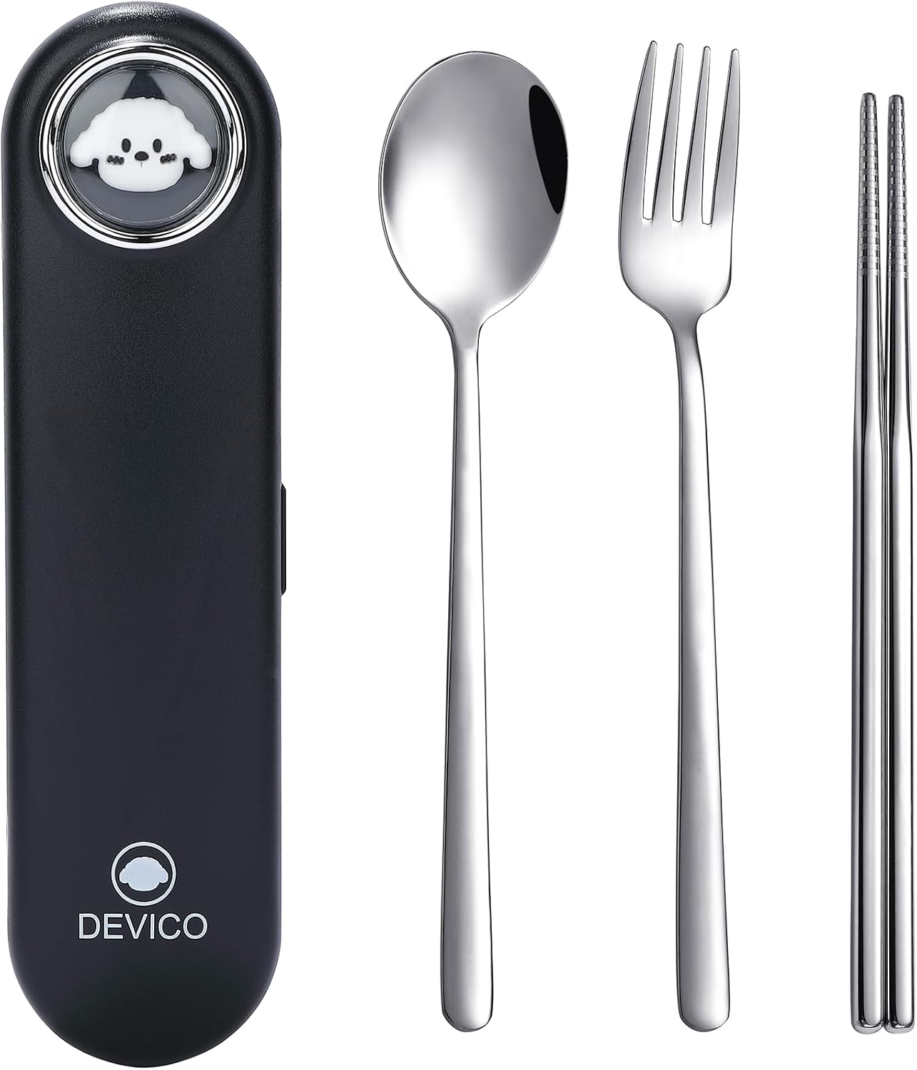 Amazon.com: DEVICO Travel Utensils with Case Cute, Reusable Silverware ...