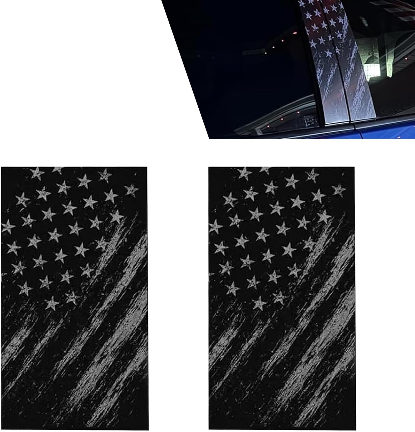 Amazon.com: Zigeiya 2 PCS Car B Pillar Decals, Vintage American Flag ...