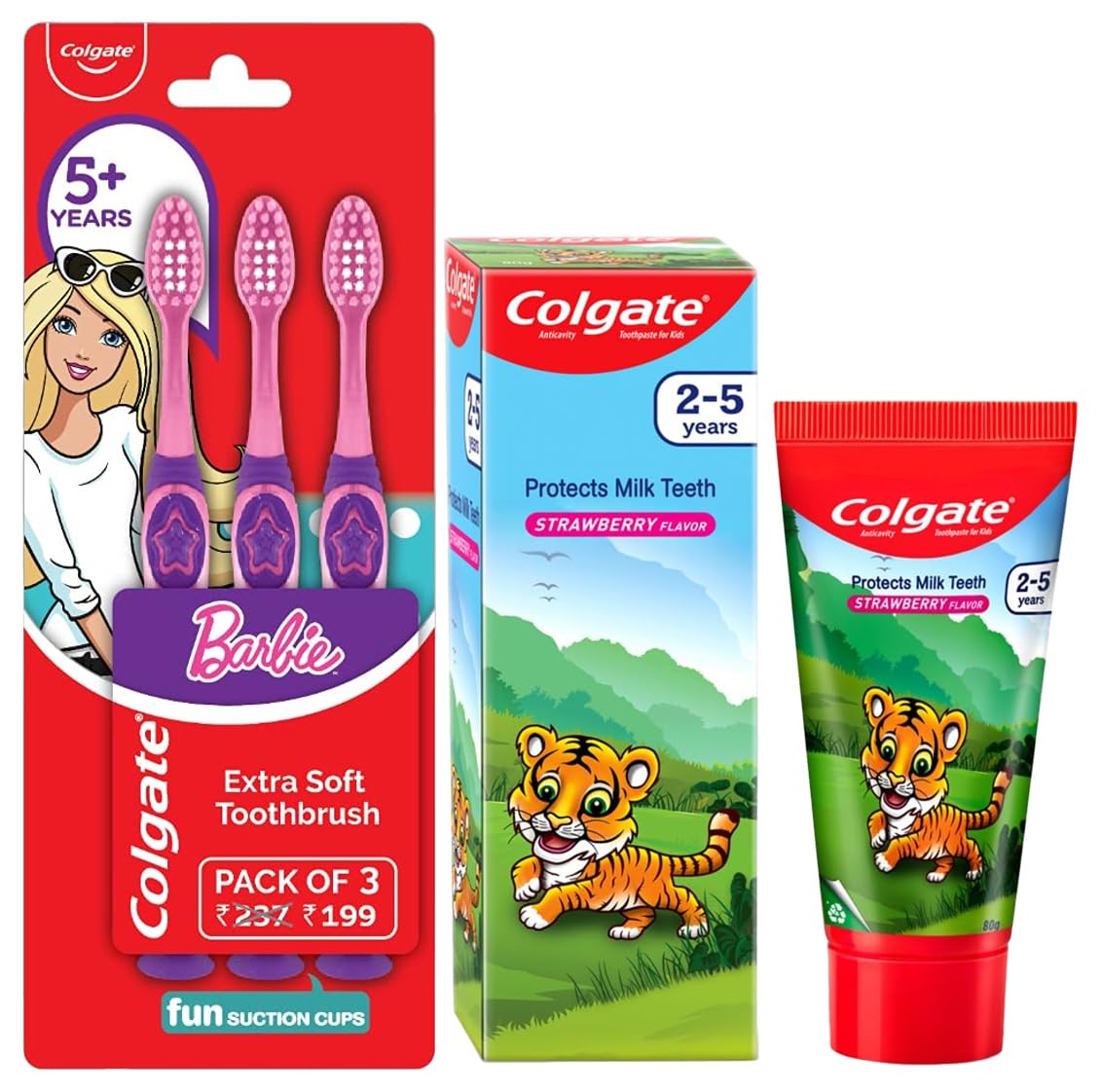 Colgate Kids Barbie Toothbrush, Extra Soft with Tongue Cleaner (Pack of ...