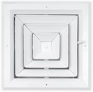MAIER INTERNACIONAL - Air Vent Cover HVAC 10x10 Inches | 4-Way Supply Grille, Aluminum Square ...