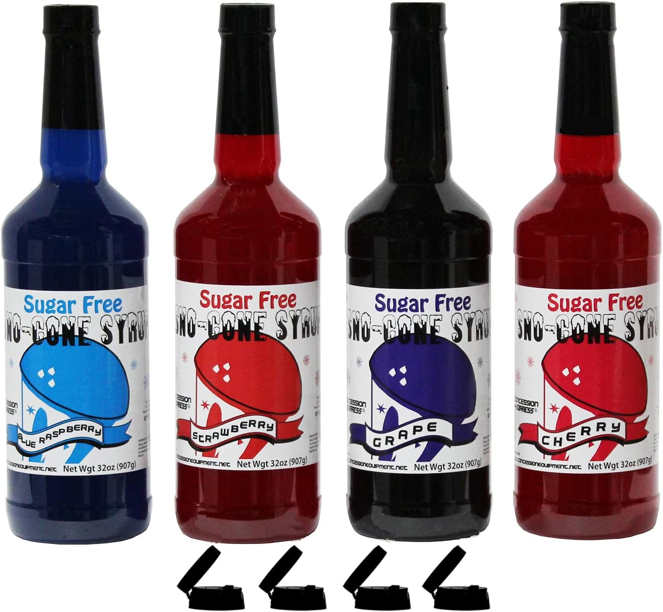 Amazon.com: 12-Pack Sugar Free Sno-Cone Syrup 12.7oz Variety Flavor ...