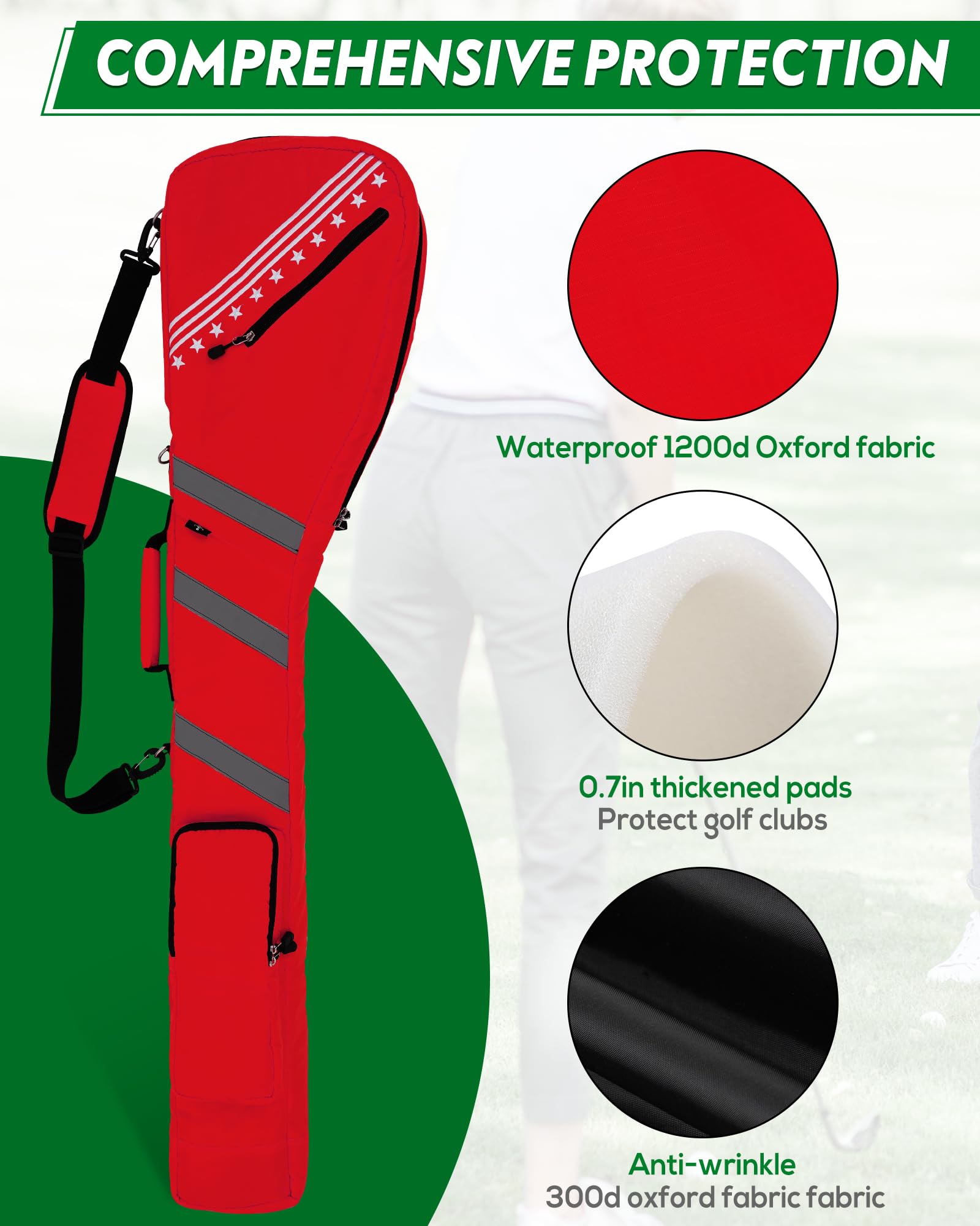 Snapklik.com : Big Teeth Golf Sunday Bag, Small Golf Bag Lightweight ...