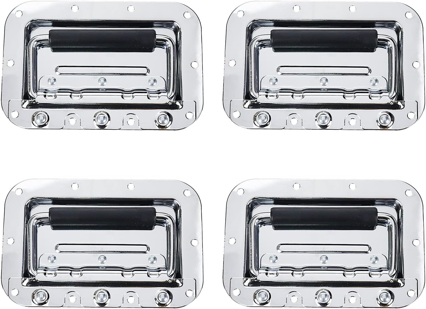 JAPCHET 8 Pack 4.2 x 6.3 in Heavy Duty Recessed Handles, Silver Spring ...