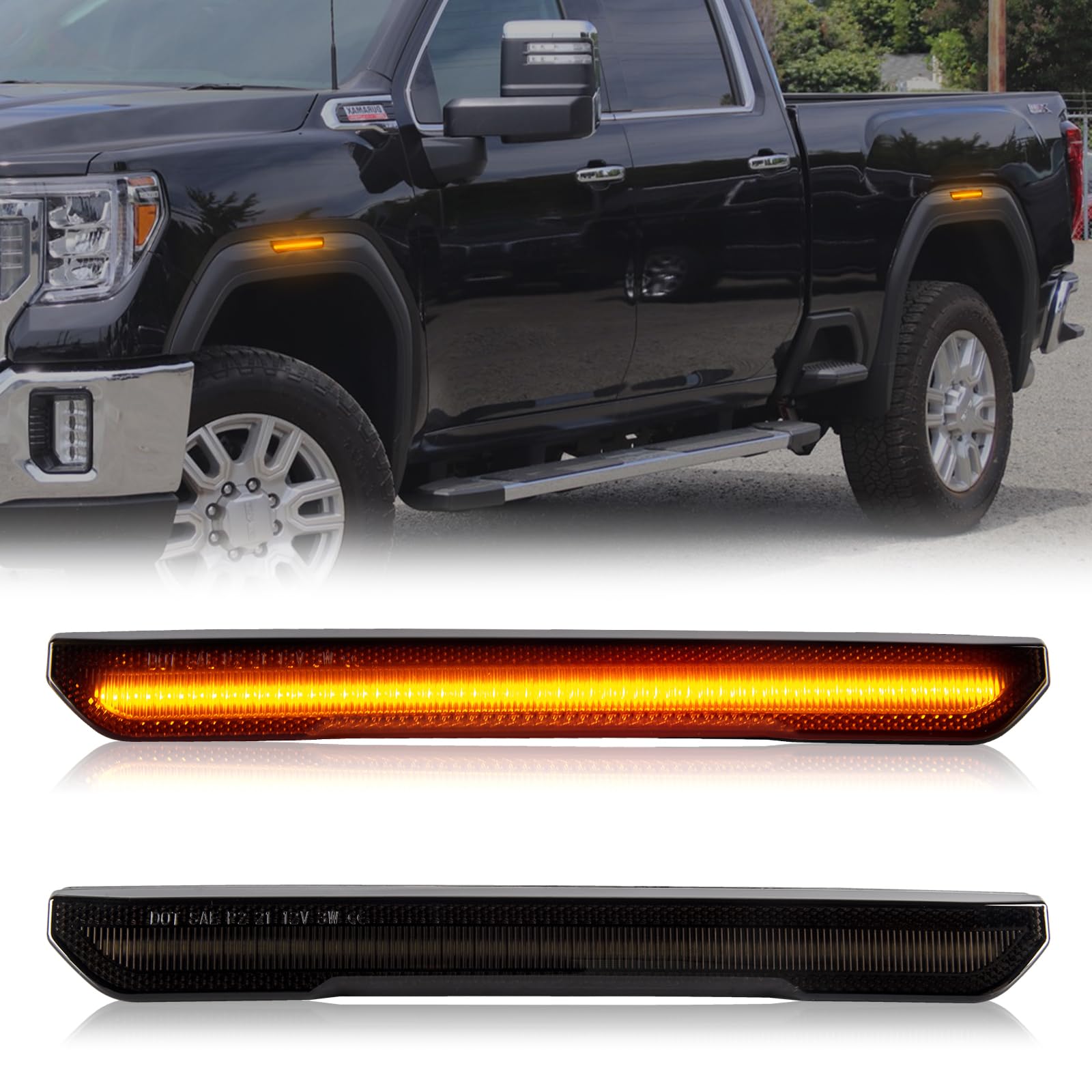 Gempro LED Side Marker Lights Compatible with GMC Sierra 2500HD 3500HD ...