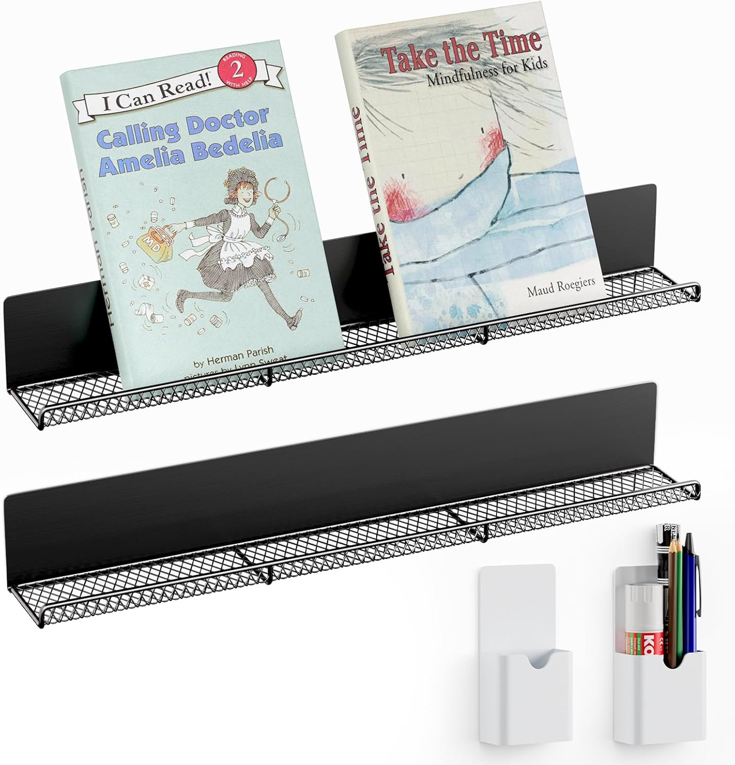 Amazon.com : DTUQYX Metal Magnetic Book Shelf: Set of 2 Strong ...