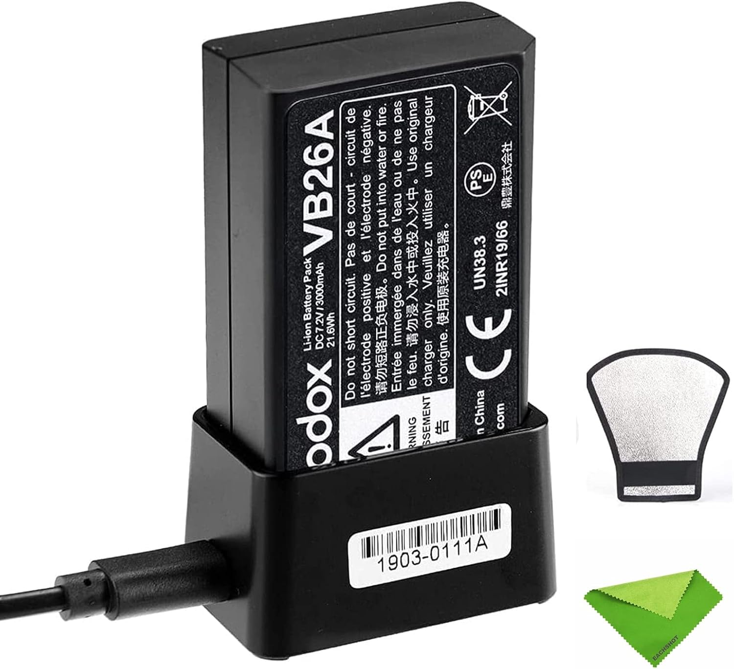Amazon.com : Godox VB26A Battery w/VC26 Charger for Godox V1-C V1-S V1 ...