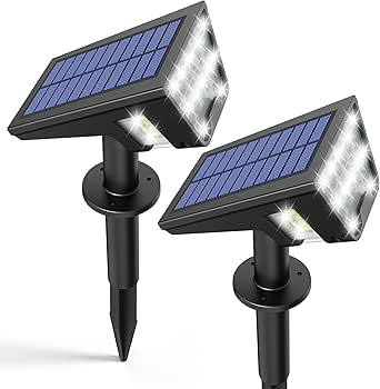 Solar Spot Lights Outdoor IP65 Waterproof, 53 LEDs Solar Powered Garden ...
