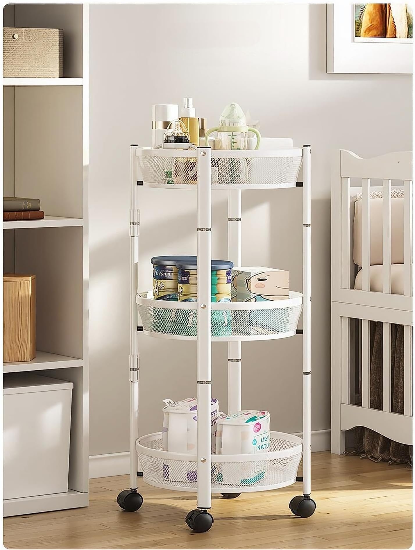 Buy EMNDR 3-Tier Kitchen Storage Trolley Rack with Caster Wheels ...