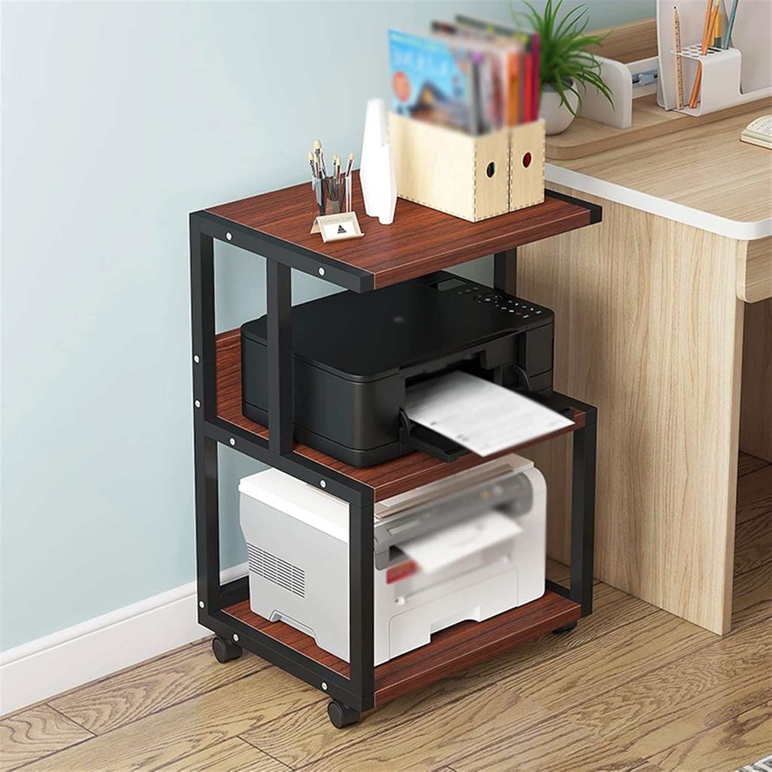 LJLIJIKEL Printer Stand Mobile Multifunction Printer Stand Metal Fixed ...